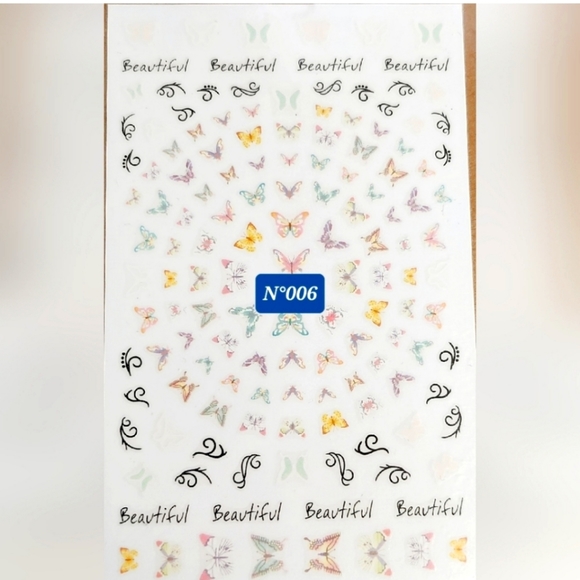 Makeup | Nwt Nail Art Design Stickers N06 Butterflies Beautiful | Poshmark